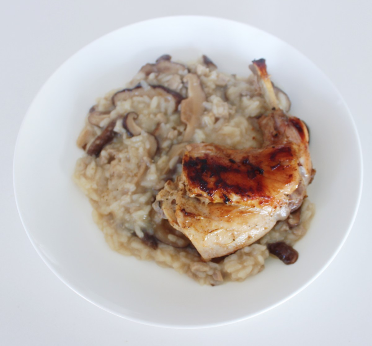 Braised rabbit leg with mushroom risotto – Freddy's Harajuku