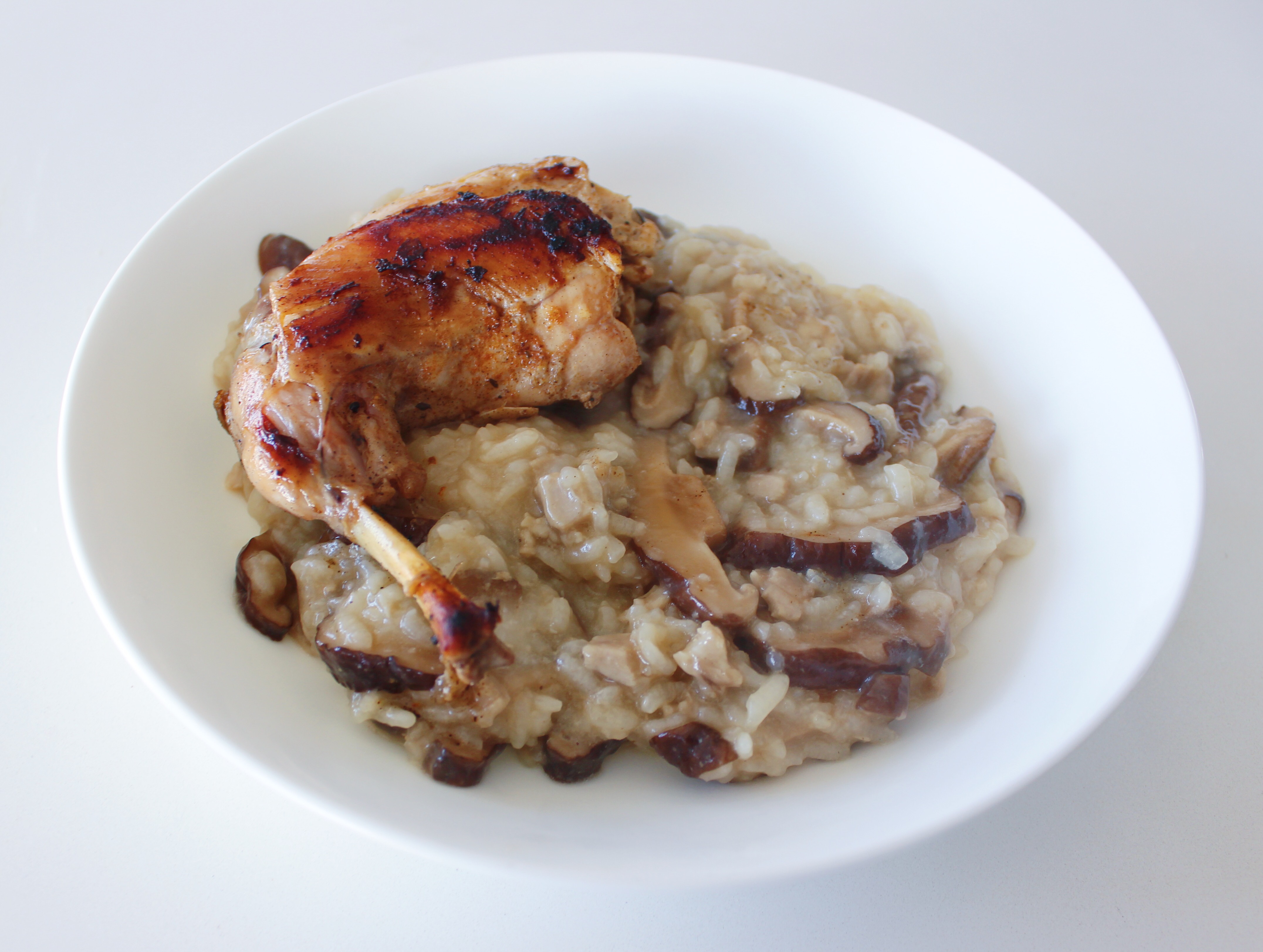 Braised rabbit leg with mushroom risotto – Freddy's Harajuku