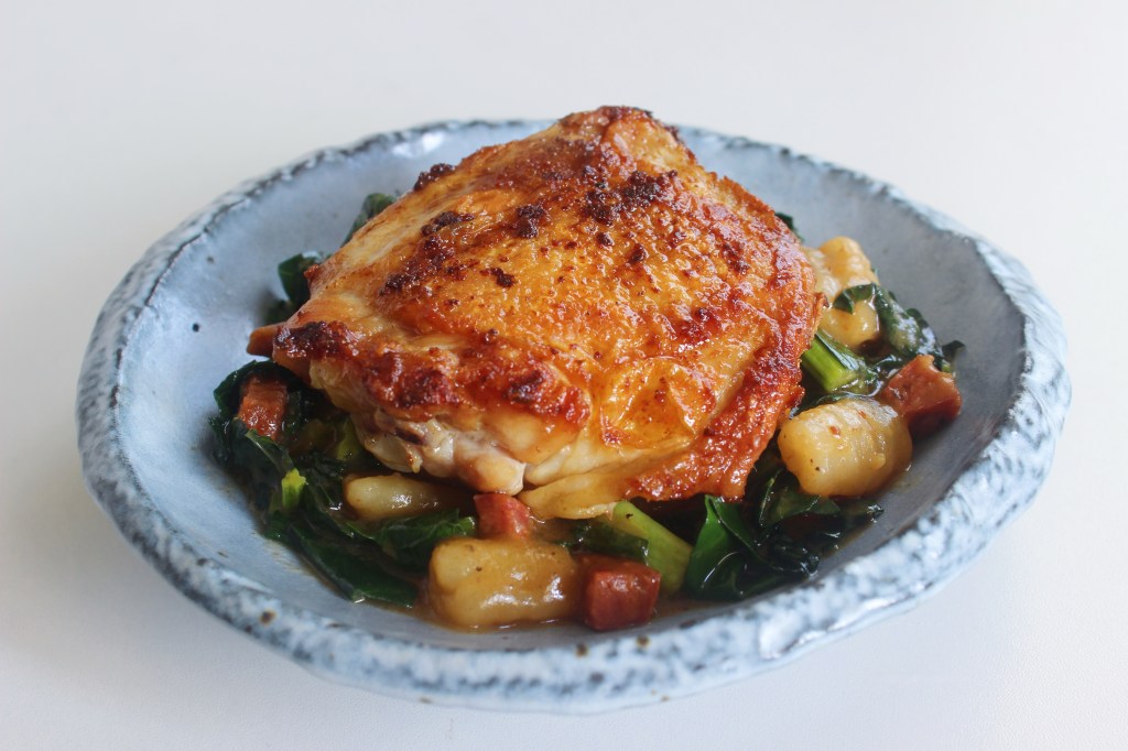 Chorizo Chicken Thighs with Cavatelli – Freddy's Harajuku